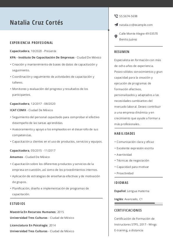 Cómo hacer un currículum de capacitador: ejemplos | miCVideal