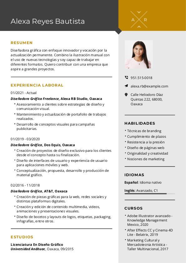 Plantilla de currículum para freelance y ejemplos | miCVideal