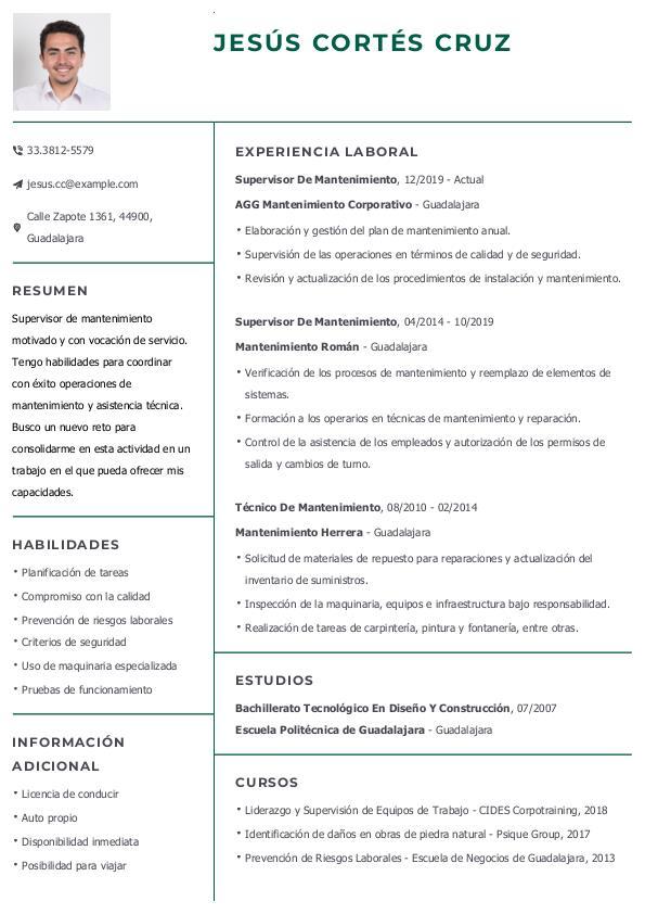 Ejemplos De Currículum De Mantenimiento De Instalaciones 10 Ejemplos