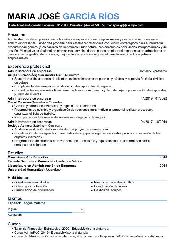 Currículum de administrador de empresas: plantillas | miCVideal