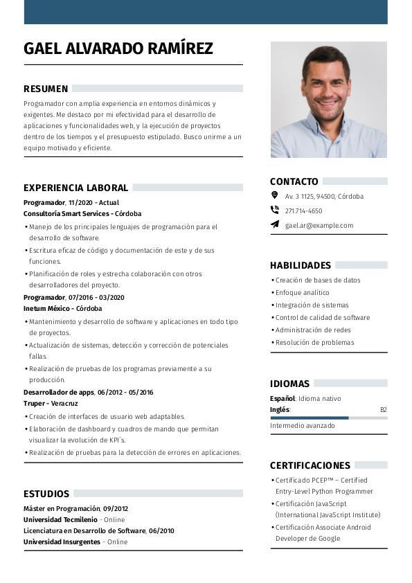 Currículum de programador: ejemplos y plantillas | miCVideal