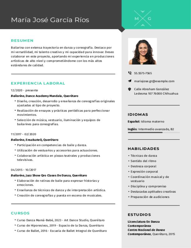 Cómo hacer un currículum de bailarina: ejemplos | miCVideal