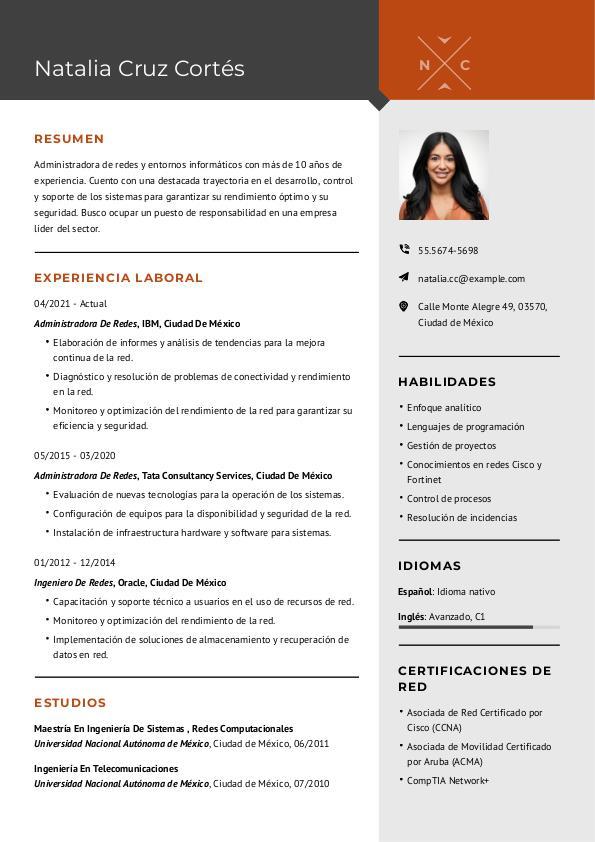 Currículum de administrador de redes: ejemplos | miCVideal