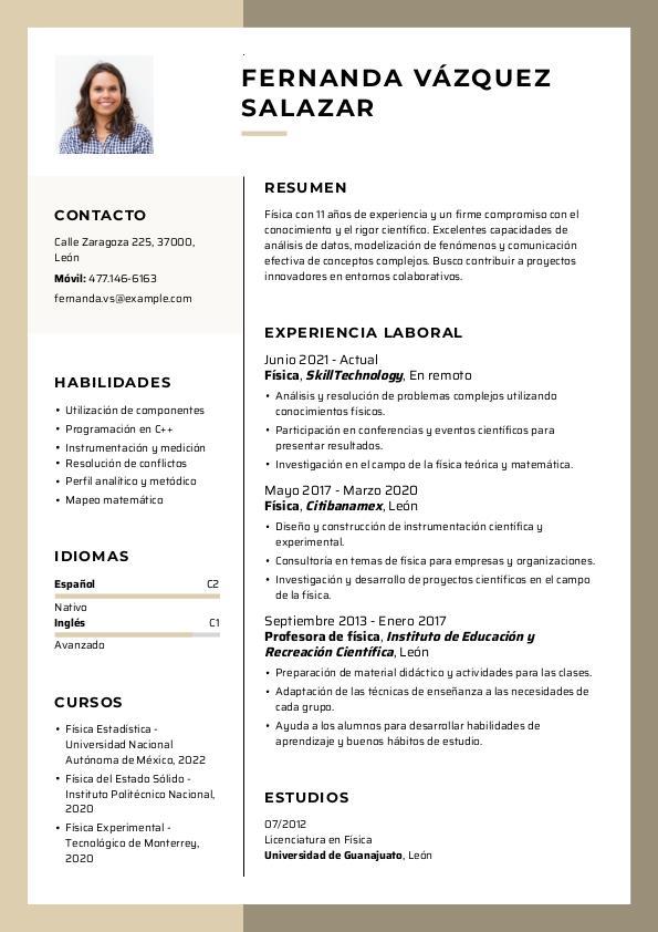 Cómo hacer un currículum de físico: ejemplos | miCVideal