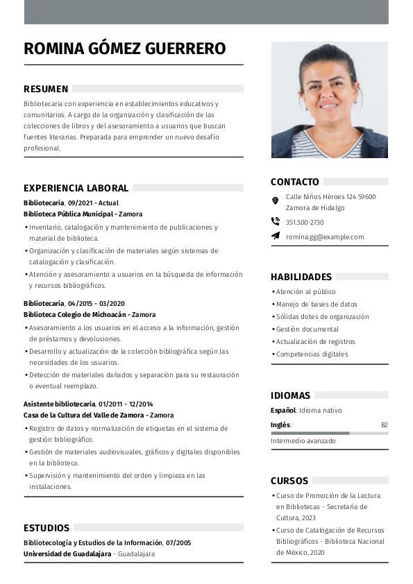 Cómo hacer un currículum de bibliotecario: ejemplos | miCVideal