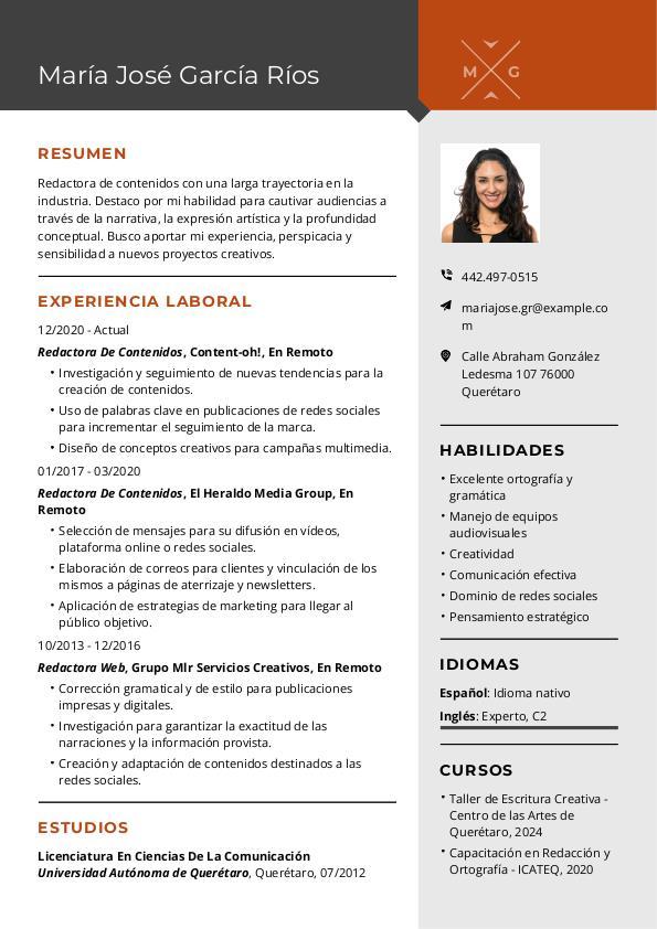 Cómo hacer un CV de redactor de contenidos: ejemplos | miCVideal