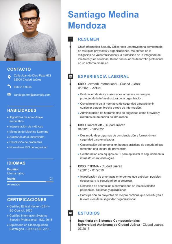 Cómo hacer un currículum de CISO: ejemplos | miCVideal