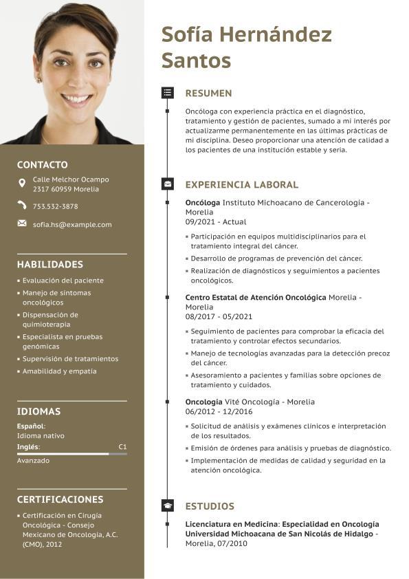 Currículum para oncólogo: ejemplos y plantillas | Mi CV Ideal