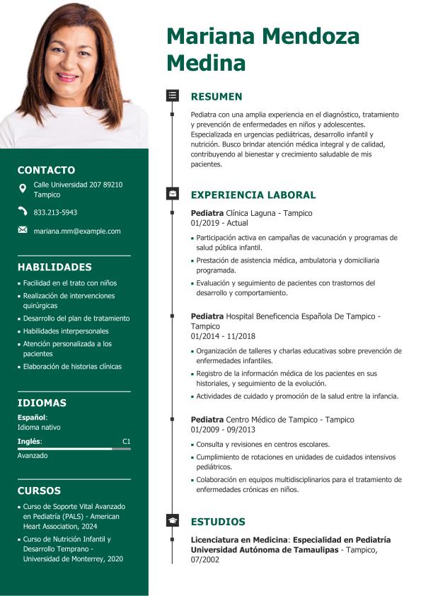 Currículum para pediatra: ejemplos y plantillas | Mi CV Ideal